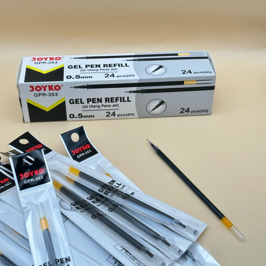 Jual Refill Pulpen Gel Joyko GPR-263 isi ulang Pulpen isi 24 pcs Hitam ...