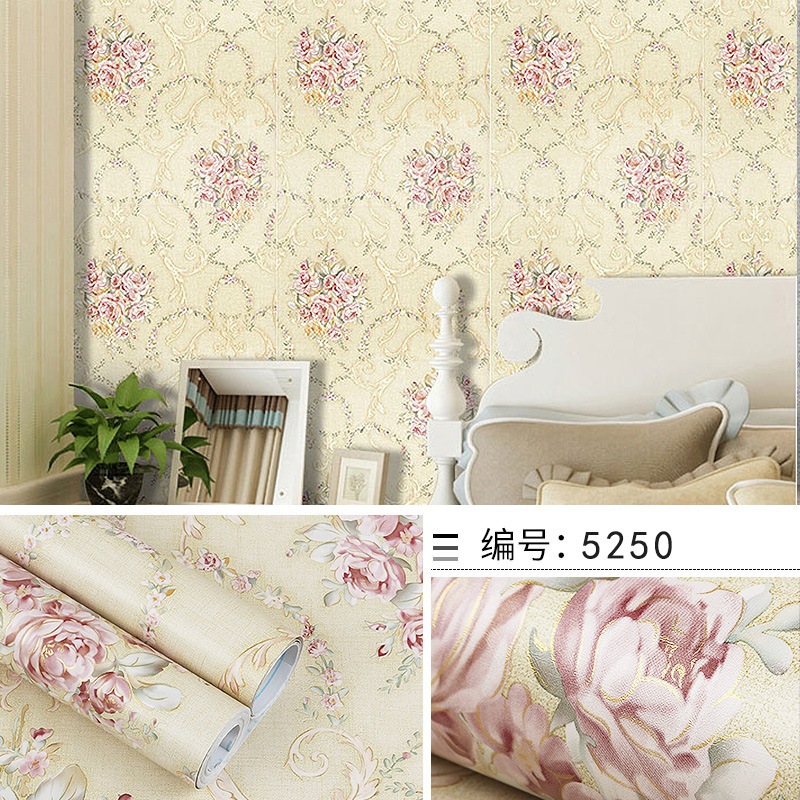 Jual DTG Wallpaper Dinding Motif Shabby Cream kuning Premium 45cm x 8M ...