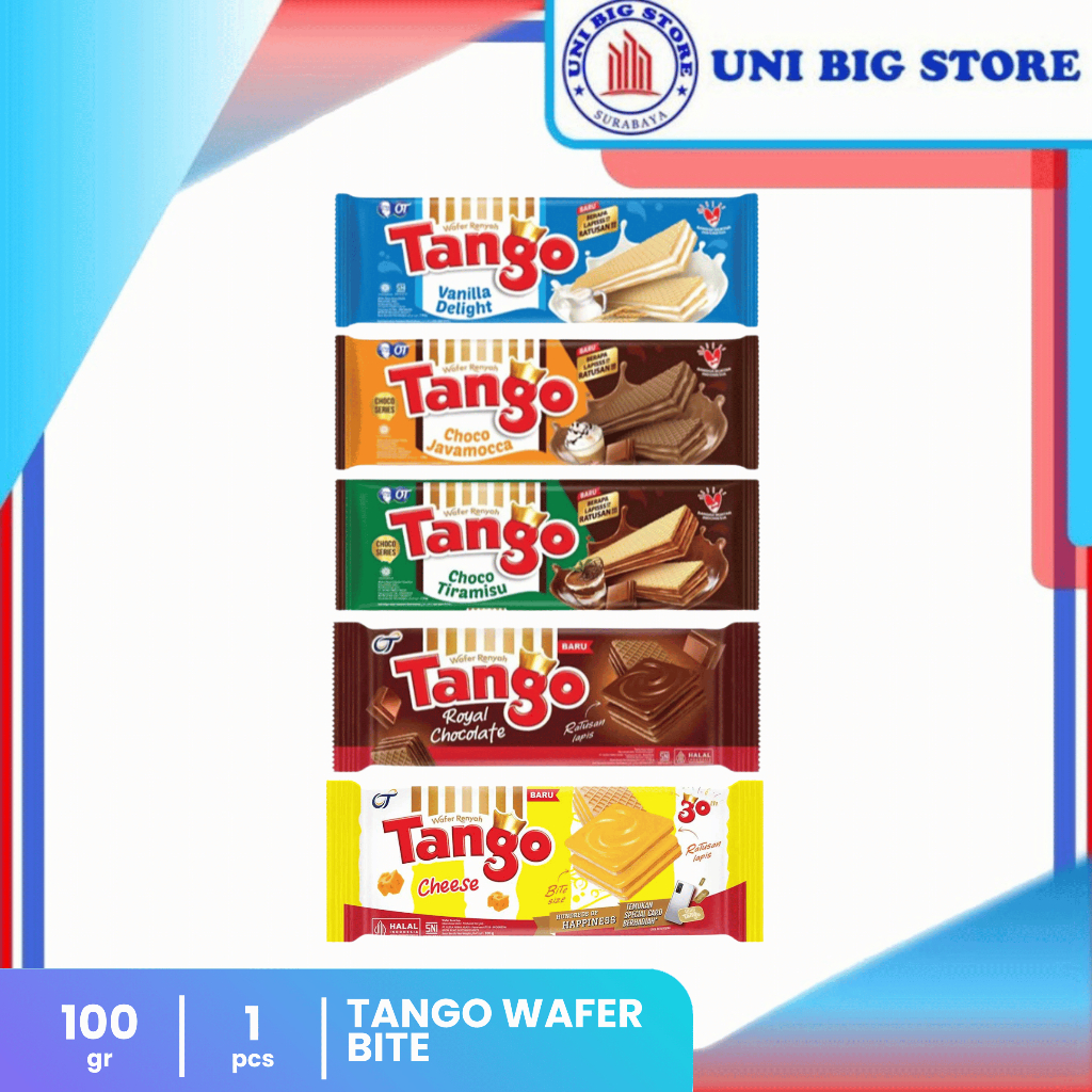 Jual Tango Wafer 100 gram Choco Tiramisu Vanilla Java Mocca Coklat ...