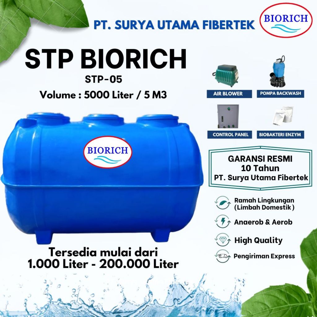 Jual STP BIotech - STP Biofilter - Tangki STP 5.000 Liter / 5 M3 IPAL ...