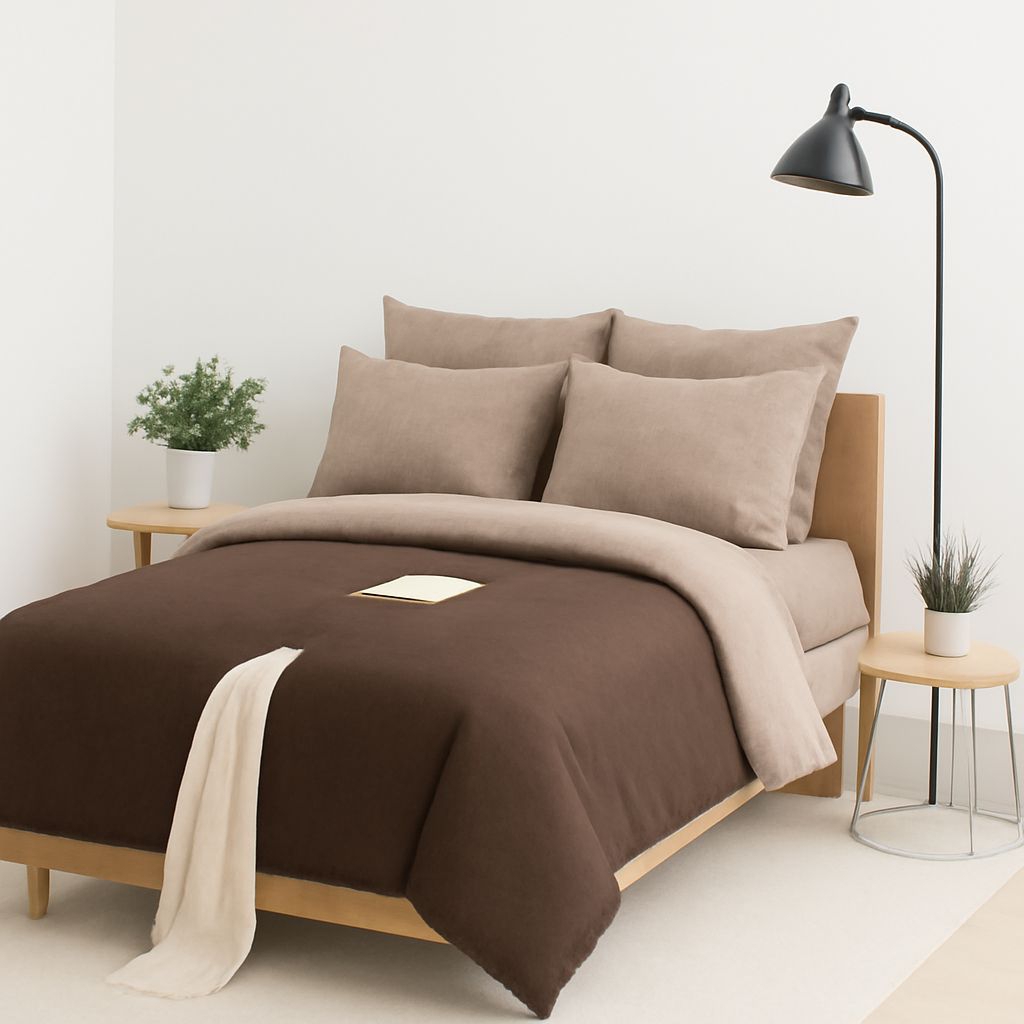 Jual Bed Cover Set Sprei Two color Beige Embos dan Coklat tua Embos ...