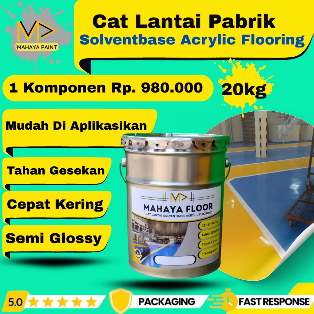 Jual Cat Lantai Pabrik Lapangan Badminton Gudang 20 Kg Solventbase ...