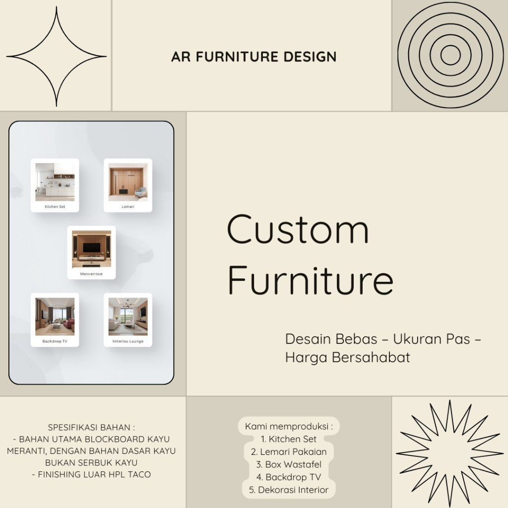 Jual Custom Kitchen Set, Lemari Pakaian, Backdrop TV & Interior Rumah ...