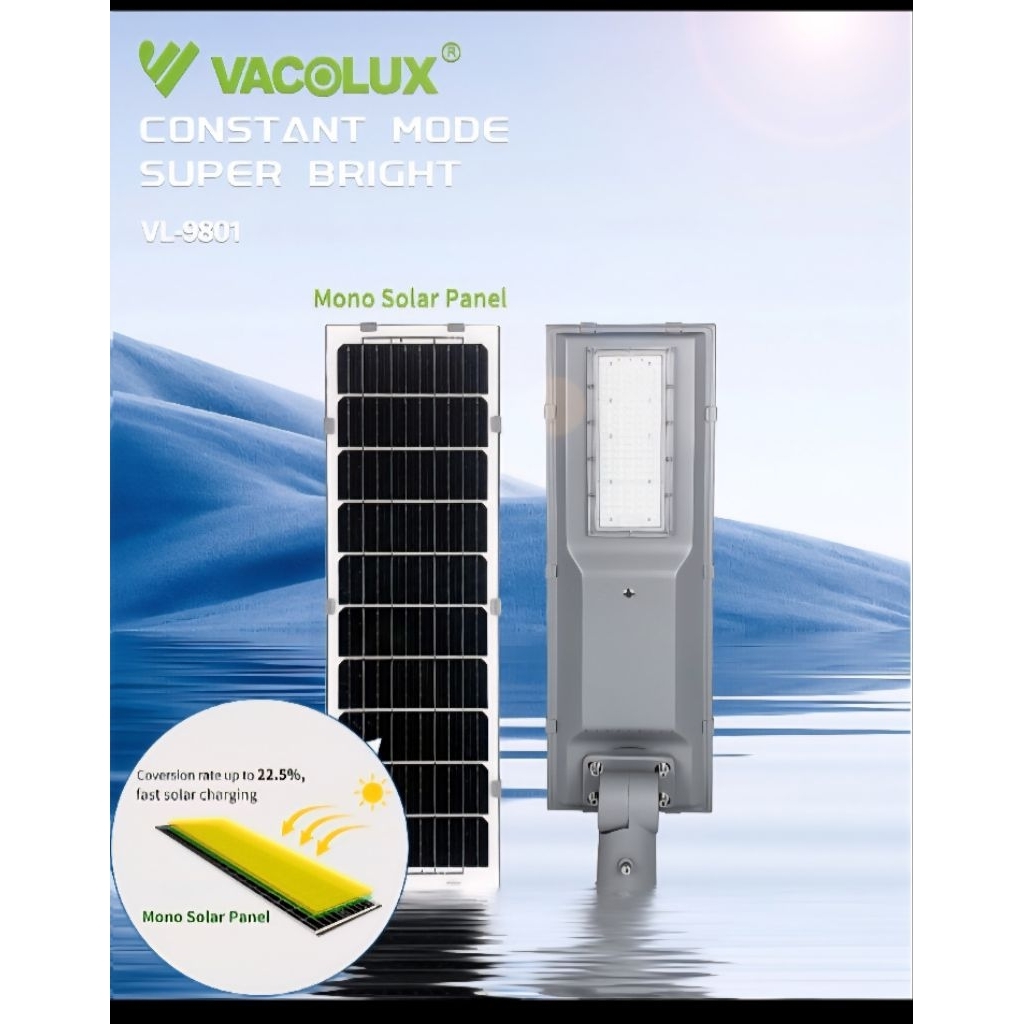 Jual VACOLUX LAMPU JALAN PJU SOLAR LIGHT 100W ALL IN ONE VL 9801 ...