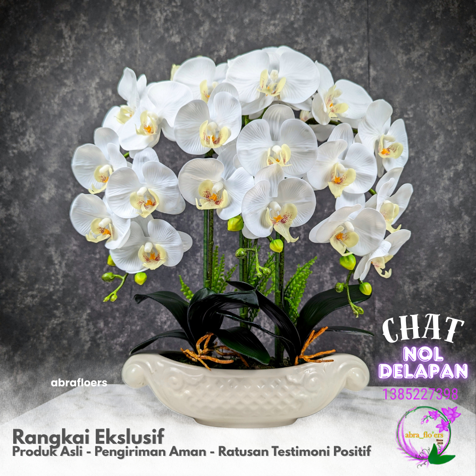 Jual Abra Flo'ers - Artificial Plant - Rangkaian Bunga Anggrek Latex ...