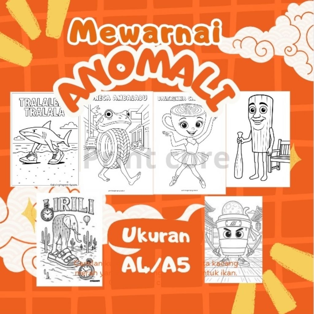 Jual Kertas Mewarnai Anomali Viral Ukuran A4 dan A5 | Shopee Indonesia