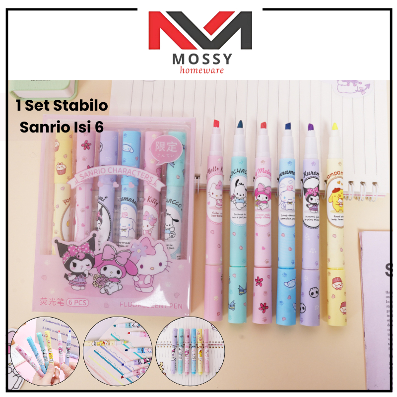 Jual MOSSY 6 PCS 1 Set Stabilo Anak-anak Pastel Cantik Kuromi Melody ...