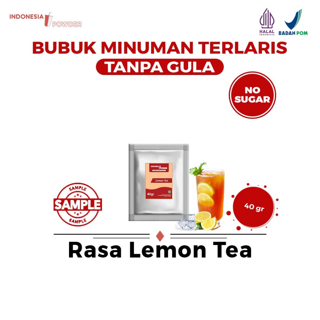 Jual [TESTER] Bubuk Minuman Tanpa Gula Rasa Lemon Tea 40 Gram Halal ...