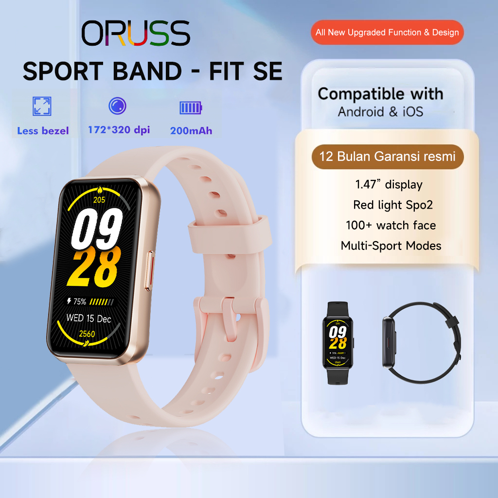 Jual ORUSS Smart Band Bluetooth for IOS & Android Amoled Segel Dan ...