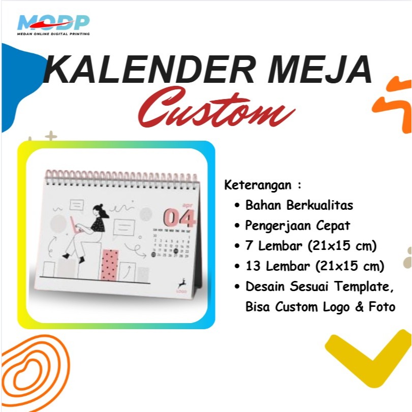 Jual Kalender Meja Custom Tahun 2026 21x15 - Tatakan Hardboard Linen ...