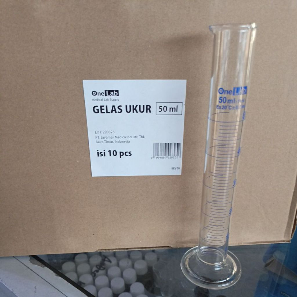 Jual gelas ukur kaca 50ml onelab | Shopee Indonesia