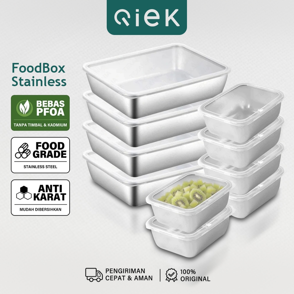 Jual (Buy 1 Get 5pcs) Qiek Food Container Wadah Makanan Container Box ...