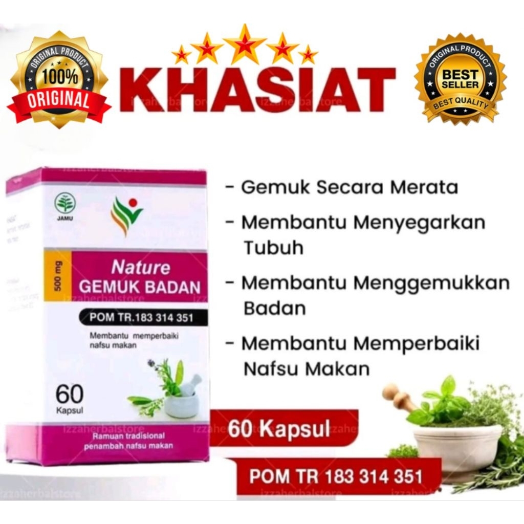 Jual GEMUK BADAN BUGAR SEHAT SEJAHTERA ALAMI NATURE BPOM suplemen ...