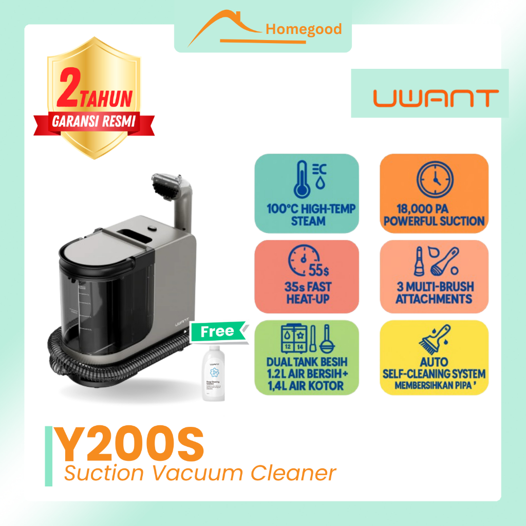 Jual UWANT Y200S Suction Wet Steam Vacuum Cleaner Penyedot Debu ...
