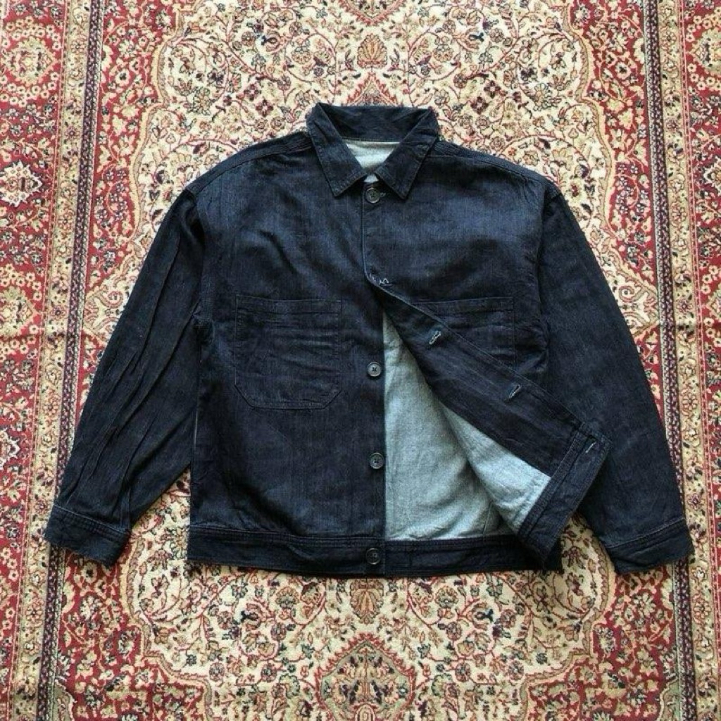 Jual Gu chef denim work jacket Vintage denim work jacket G226 | Shopee ...