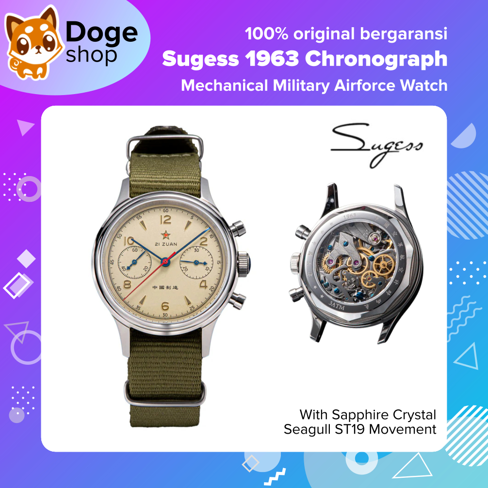 Jual Sugess 1963 Chronograph Airforce Pilot Watch with Seagull ST19 ...