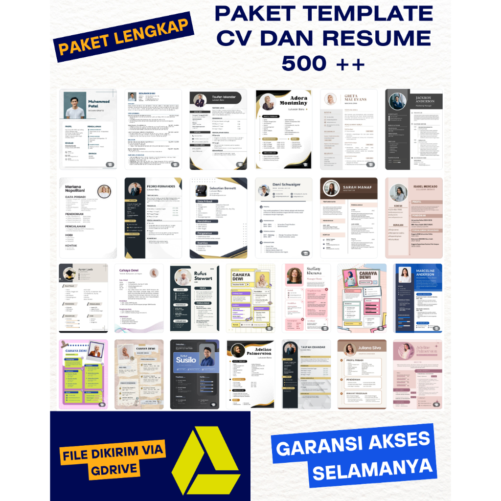Jual 500+ Template CV Resume Curiculum Vitae Lamaran Kerja Word PPT PSD Ats Mudah di Edit ...