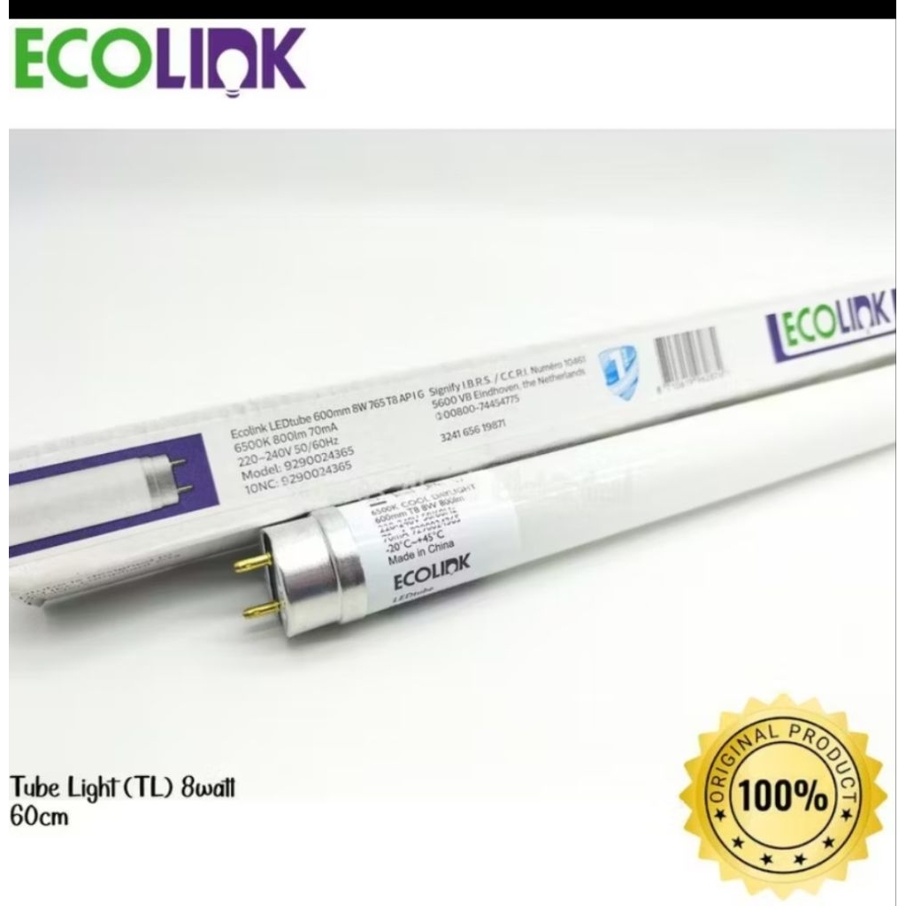Jual LAMPU NEON TL LED TUBE T8 ECOLINK 8W 16W Panjang 60cm 120cm Putih ...