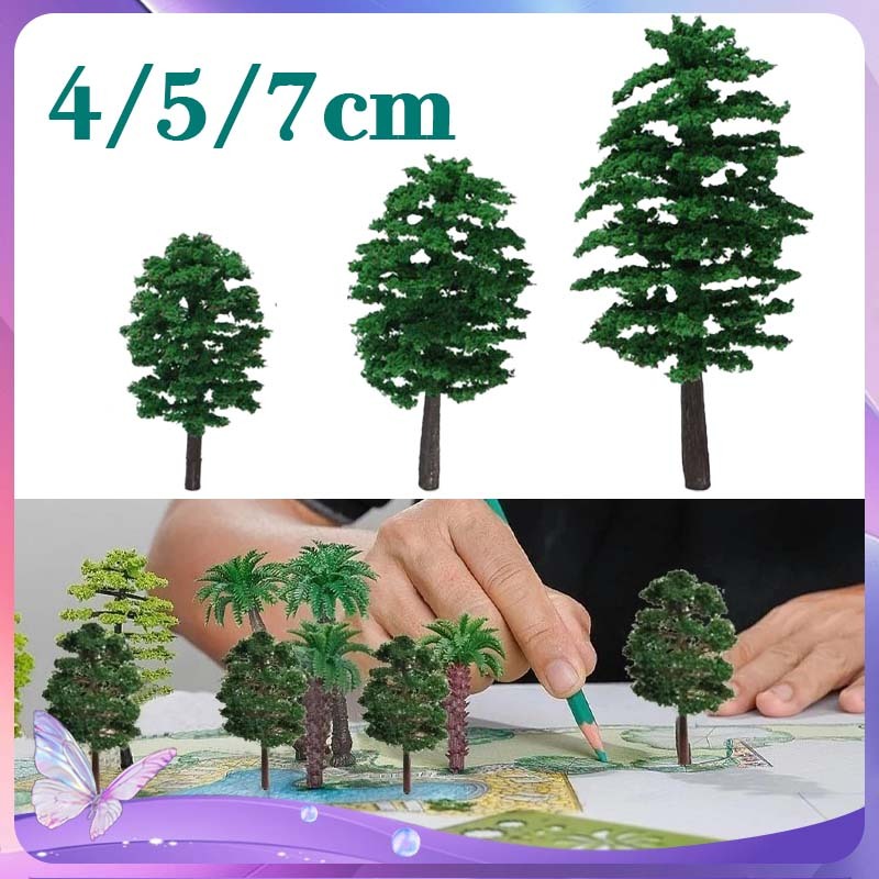 Jual 10pcs Pohon Kecil Miniatur Tanaman Diorama Pohon Maket Miniatur ...