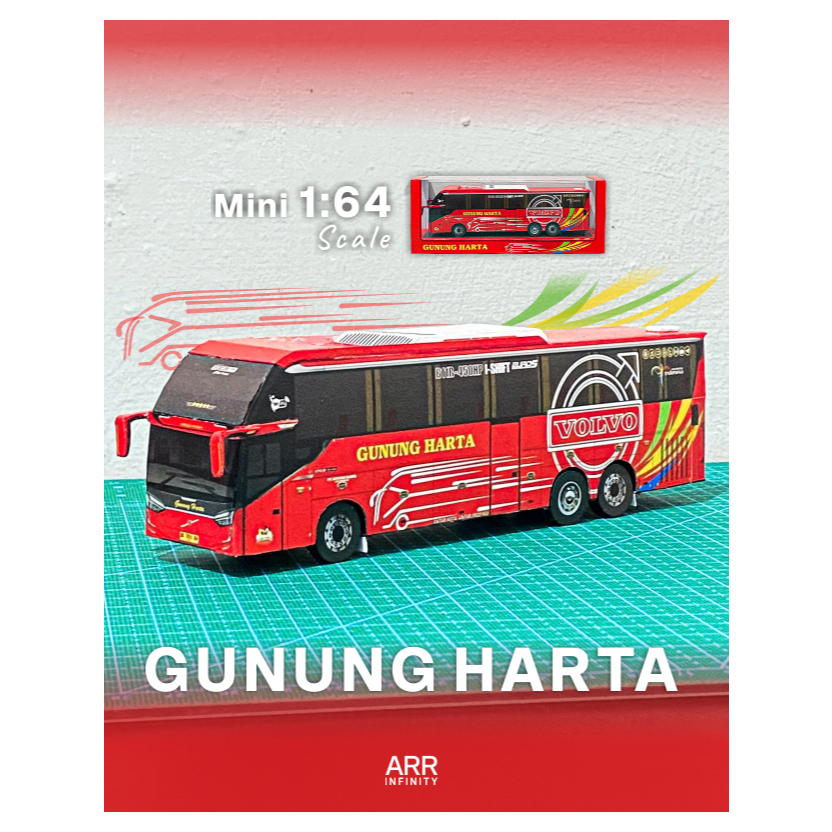 Jual Miniatur Bus Gunung Harta Legacy SR3 Neo XHD Laksana 1/64 ...