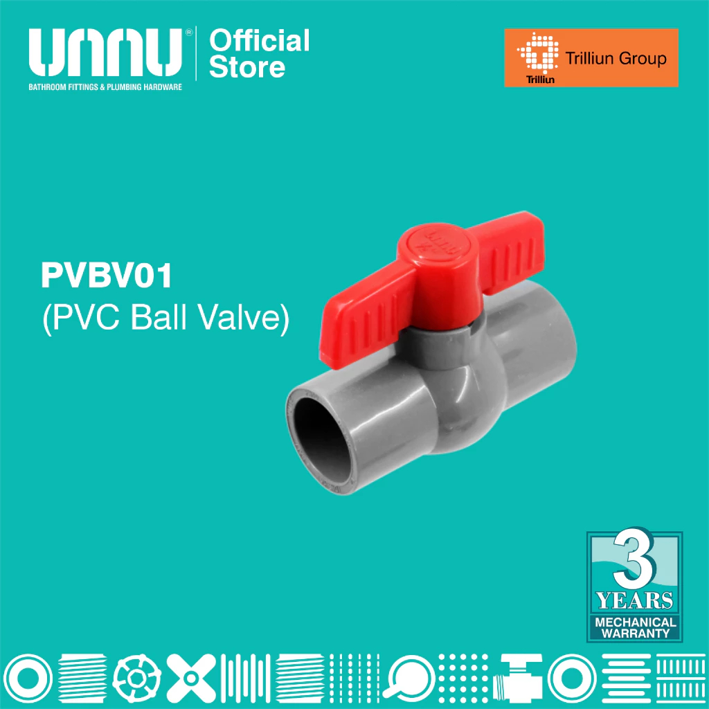 Jual PVC Ball Valve -PVBV01 1/2" ¾” Stop Kran / Ball Valve UNNU ...