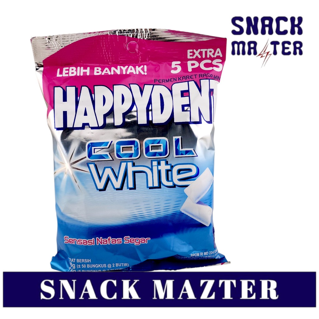 Jual Happydent Cool White Permen Karet Rasa Mint - Netto 140gr ( Isi 50 ...