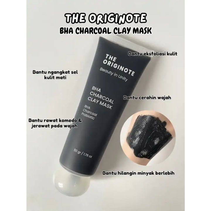 Jual The Originote BHA Charcoal Clay Mask Masker Wajah | Shopee Indonesia