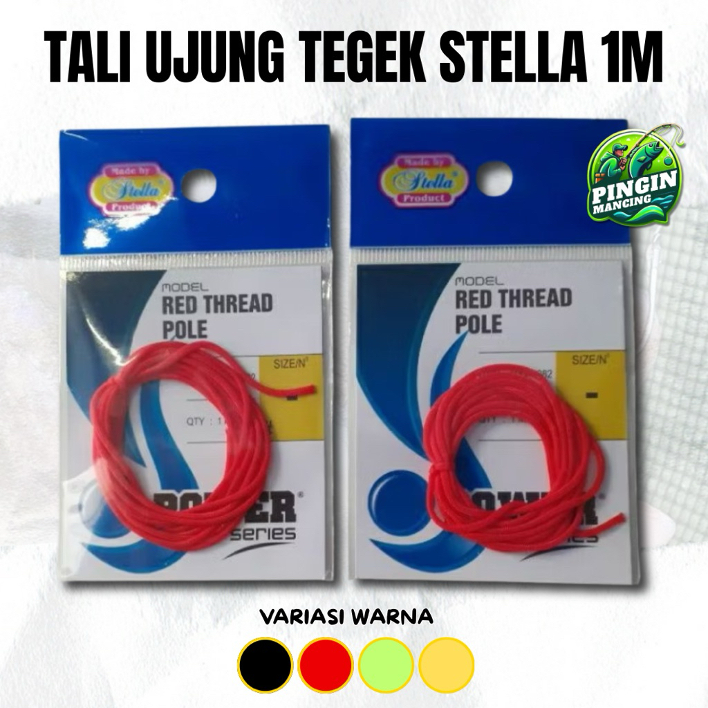 Jual Tali Ujung Joran Tegek Warna Merah Hitam Stabilo Red Thread Pole ...