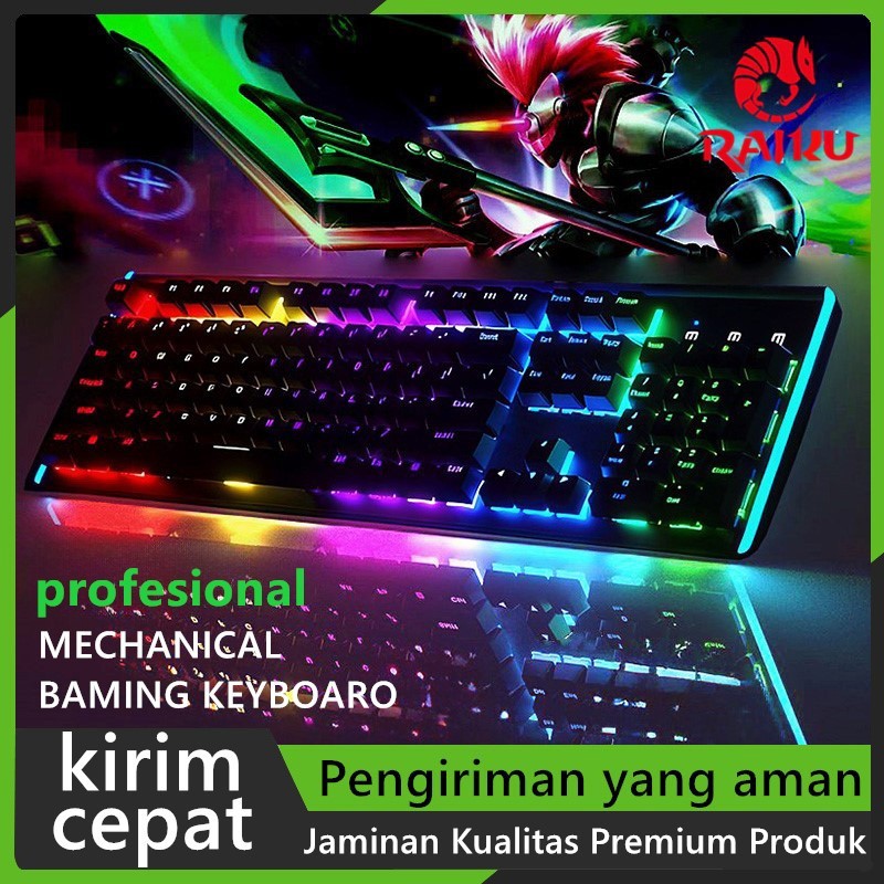 Jual RAIKU keyboard mekanikal gaming USB wired keyboard Mekanik GX 3 ...