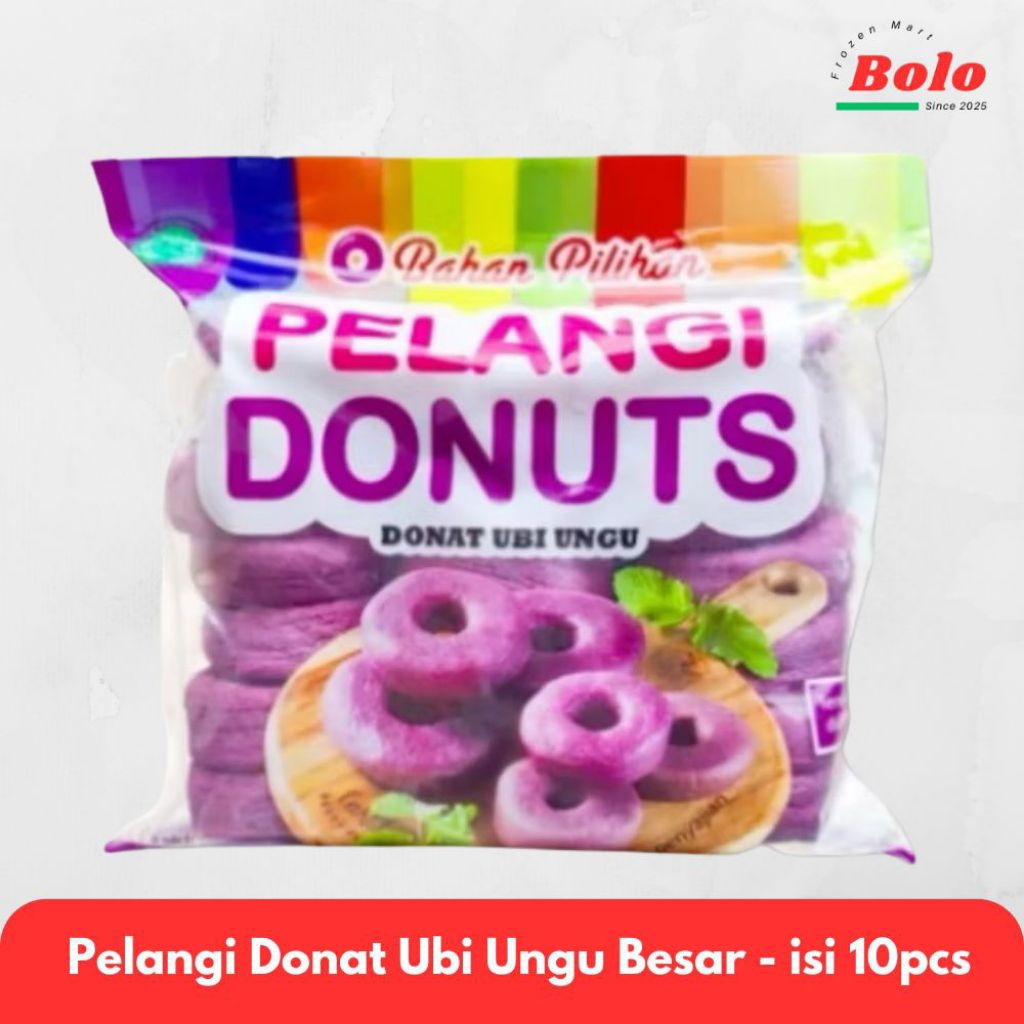 Jual Pelangi Donuts - Donat Besar Ubi Ungu isi 10 - Sehat Bergizi berbahan alami | Shopee Indonesia