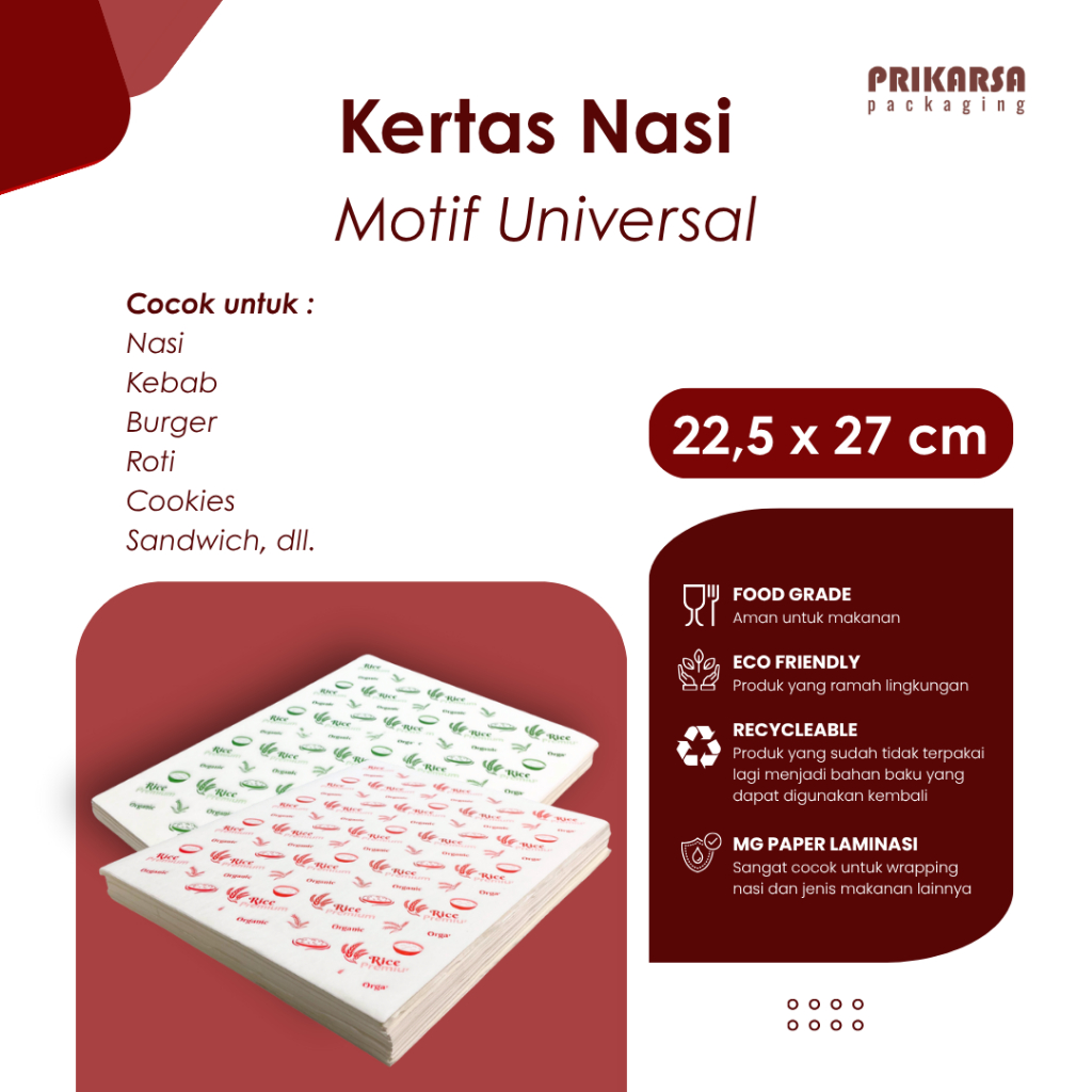 Jual Kertas Nasi KFC/MCD - MOTIF UNIVERSAL - 22.5 x 27 cm | Shopee ...