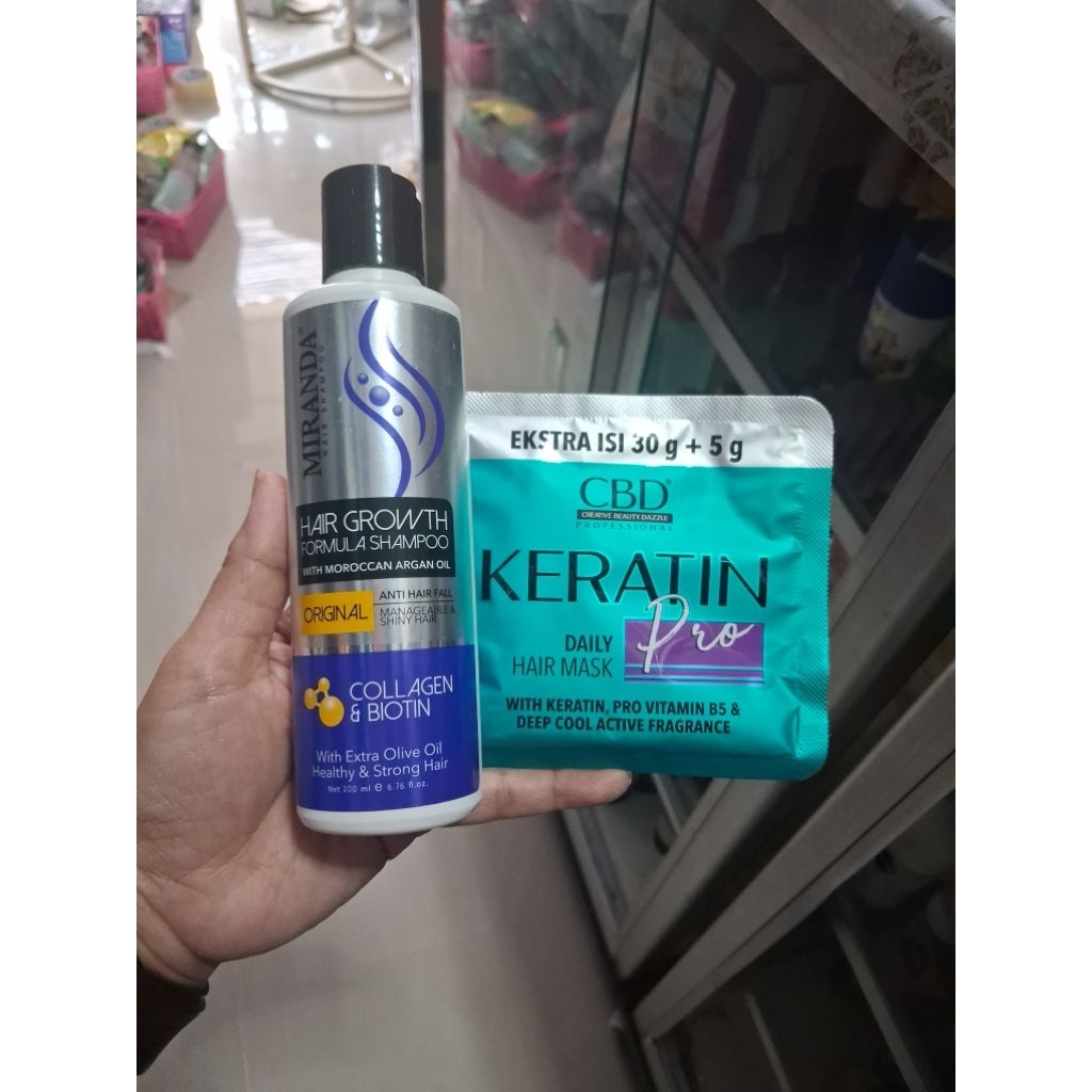 Jual Paket Miranda Hair Growth Formula Shampoo Original Anti Hair Fall ...