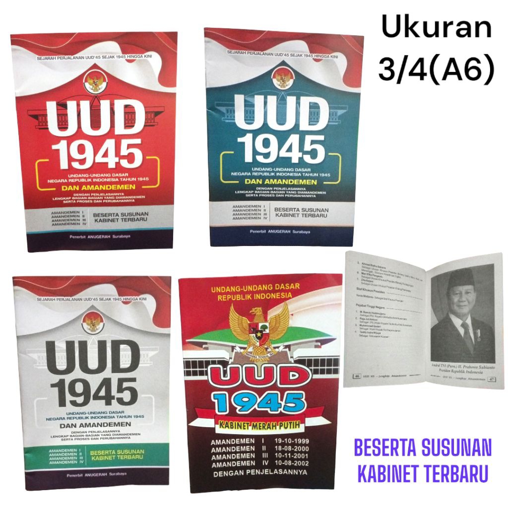 Jual UUD 45 uk 3/4,undang undang dasar negara republik indonesia ...