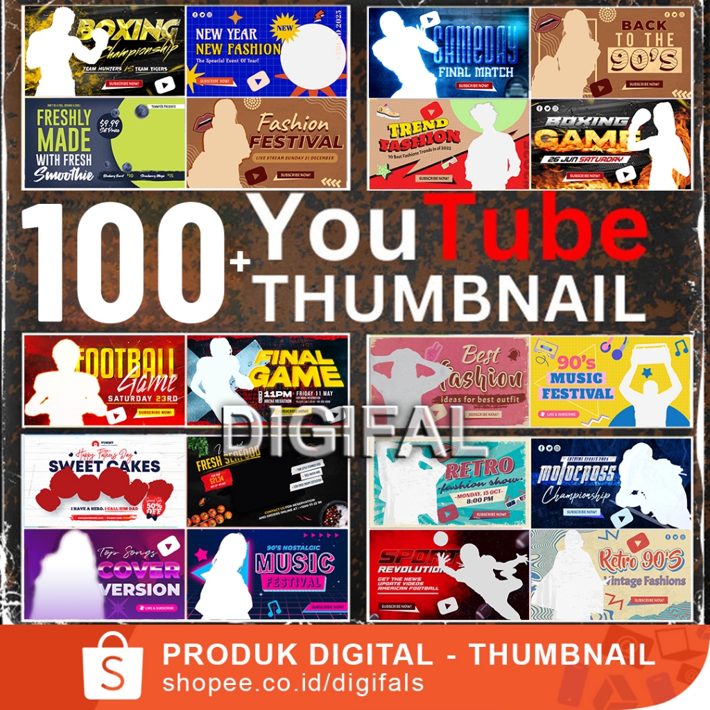 Jual 100++ Thumbnail YouTube format psd - 23GB | Shopee Indonesia