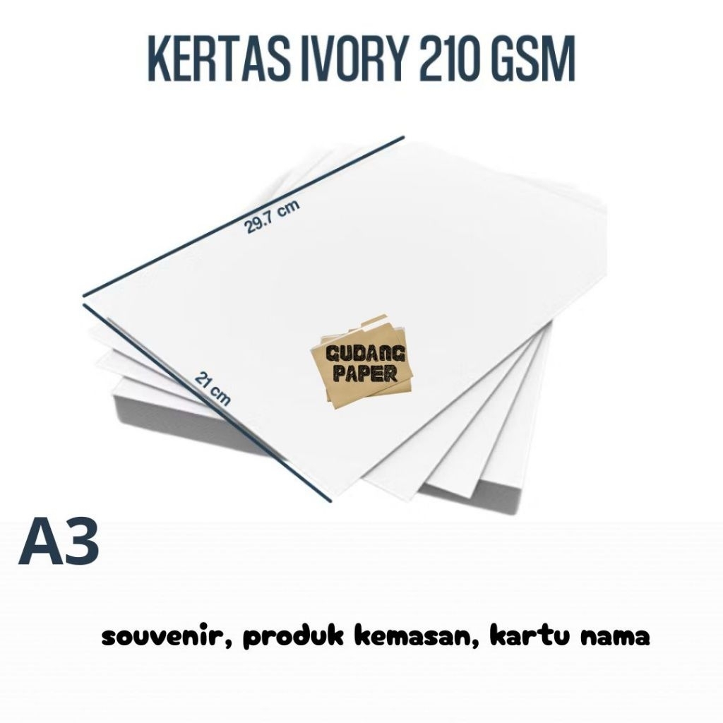 Jual kertas ivory 210 gsm A3 & A3 PLUS isi 500 lembar kertas ivory A3 ...