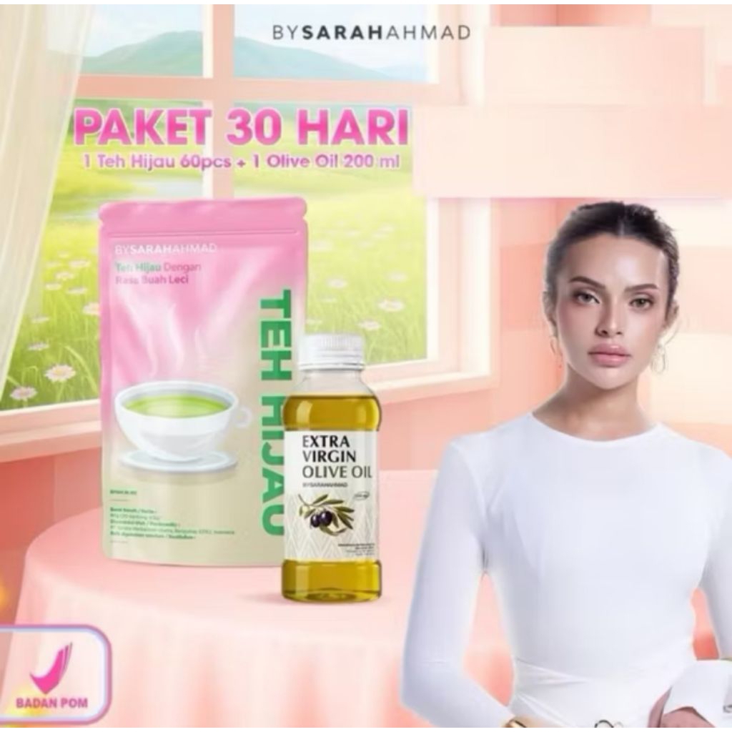 Jual PAKET 30 HARI - EXTRA VIRGIN OLIVE OIL 200 ML & TEH HIJAU BY SARAH ...