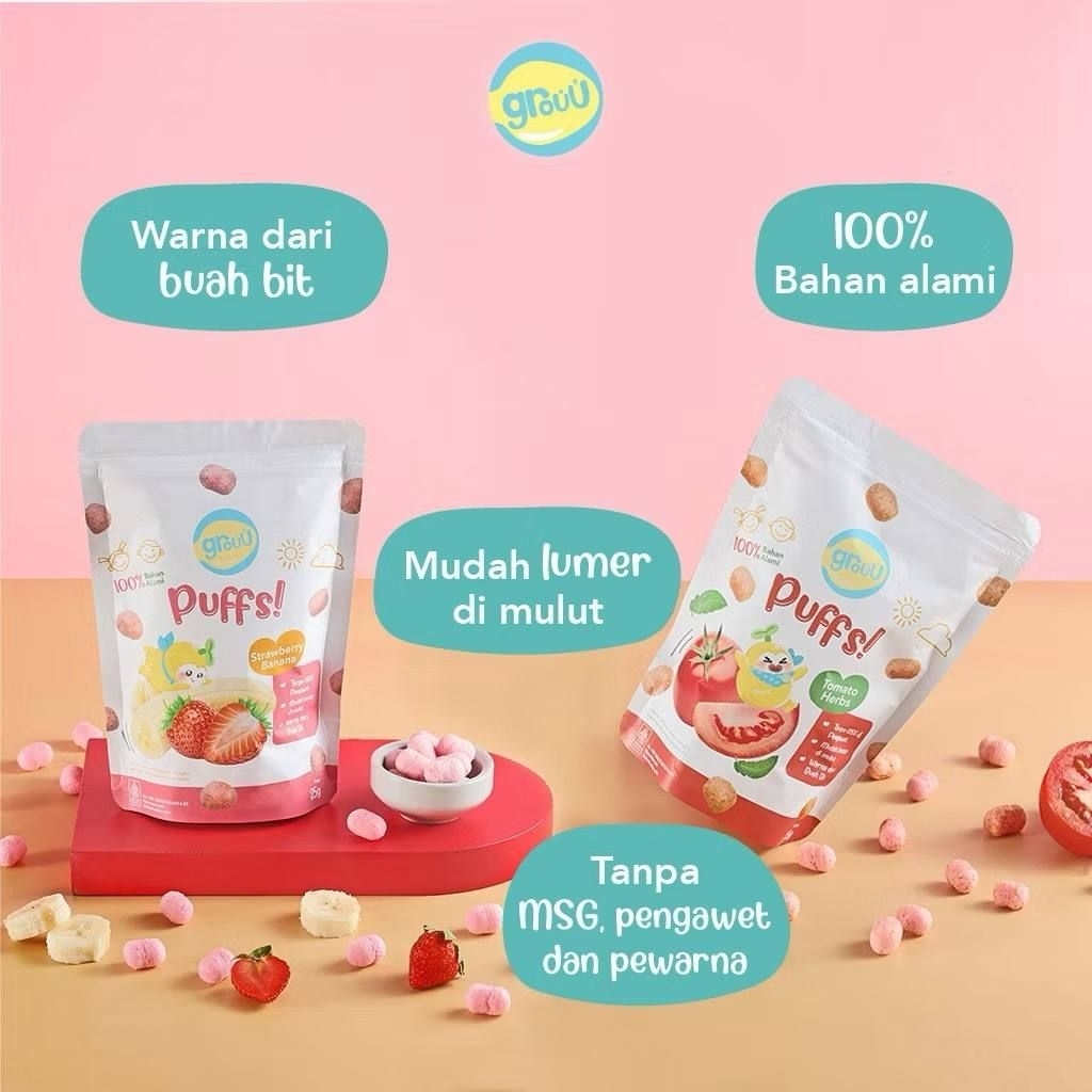 Jual GROUU Puffs Snack 25gr - Cemilan MPASI Anak | Shopee Indonesia