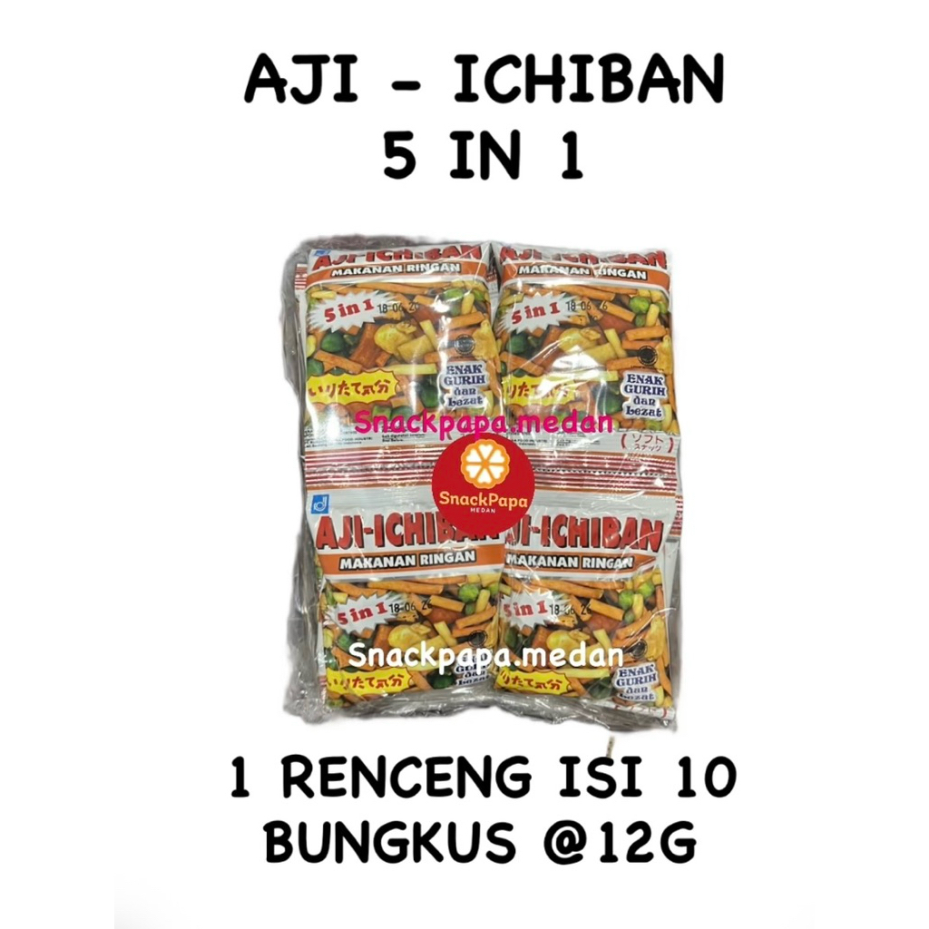 Jual SNACK JADUL AJI-ICHIBAN [1 RENCENG ISI 10 BUNGKUS @12G ] | RUSINDO ...