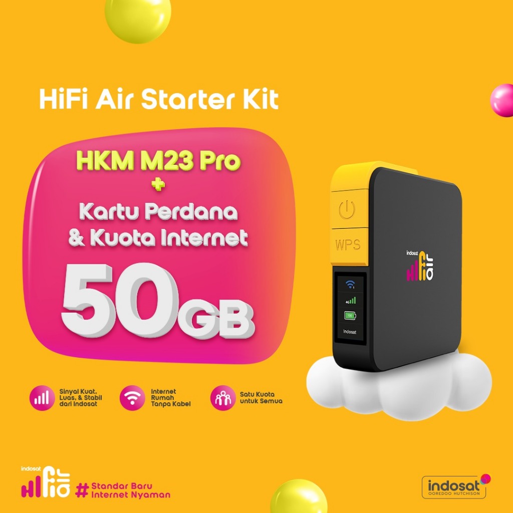 Jual Indosat HiFi Air HKM M23 Pro WiFi Modem Internet 4G LTE 50Gb ...