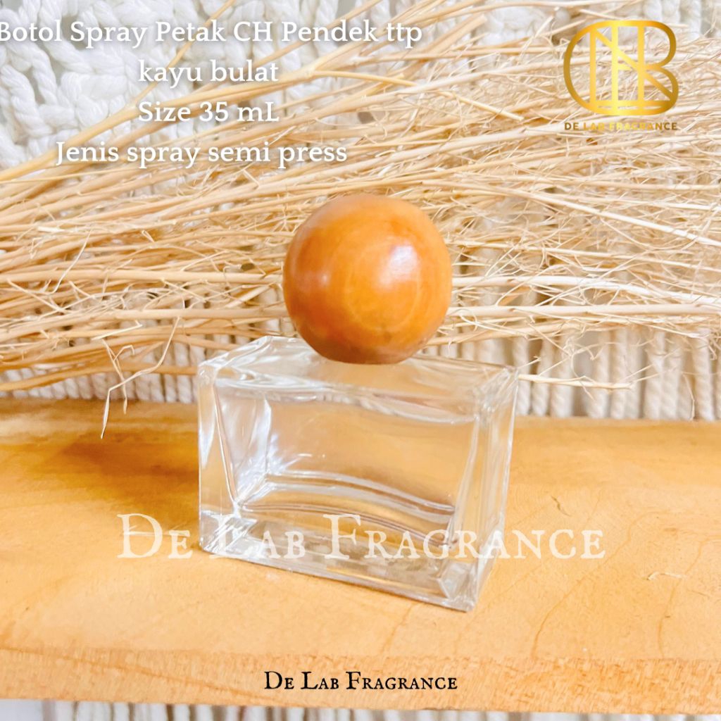Jual botol parfum petak pendek kayu bulat 30 ml semi press/ botol ...