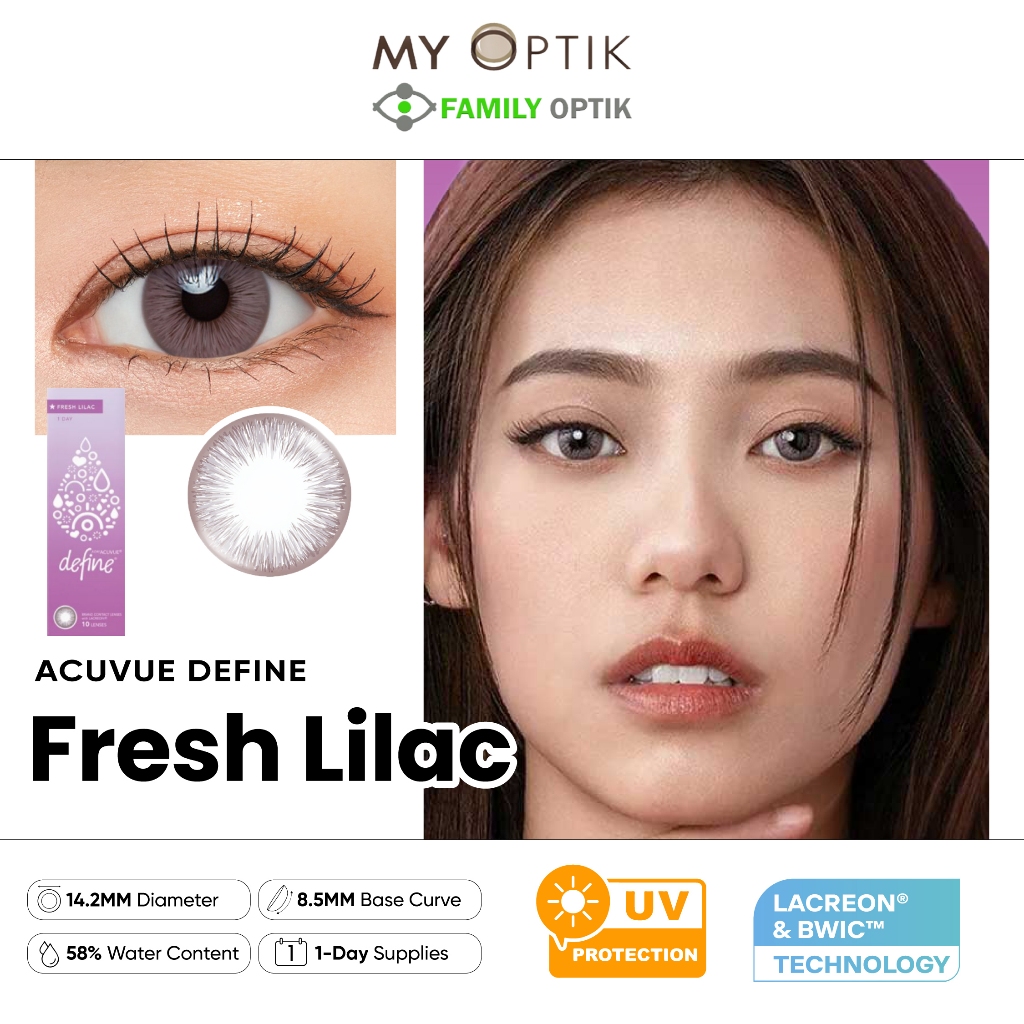 Jual Acuvue Define Fresh Lilac Softlens Warna 5 Pasang Softlens Harian ...