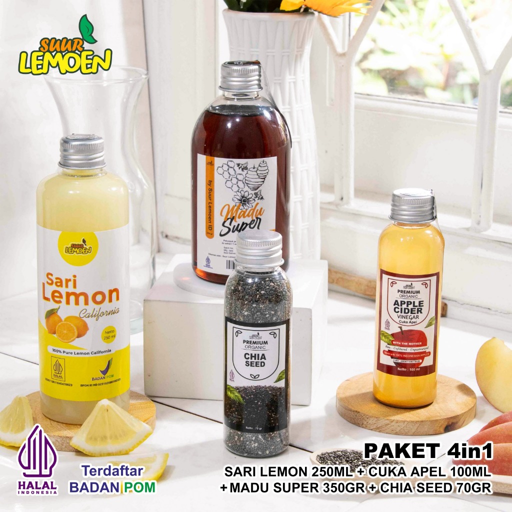 Jual Suur Lemoen Paket Detox Diet 4in1 - Sari Lemon, Madu, Chia Seeds ...