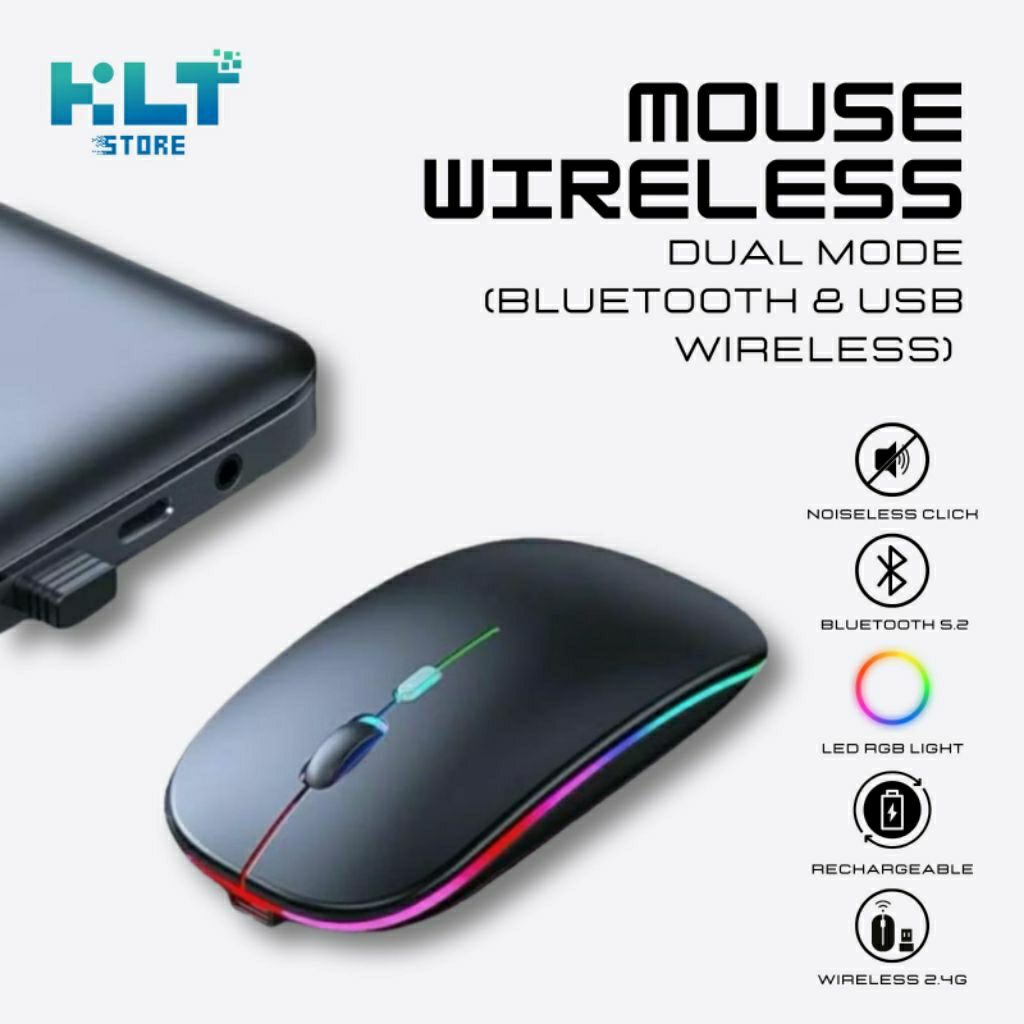 Jual Mouse Wireless Dual Mode Bluetooth & USB Dongle | Shopee Indonesia