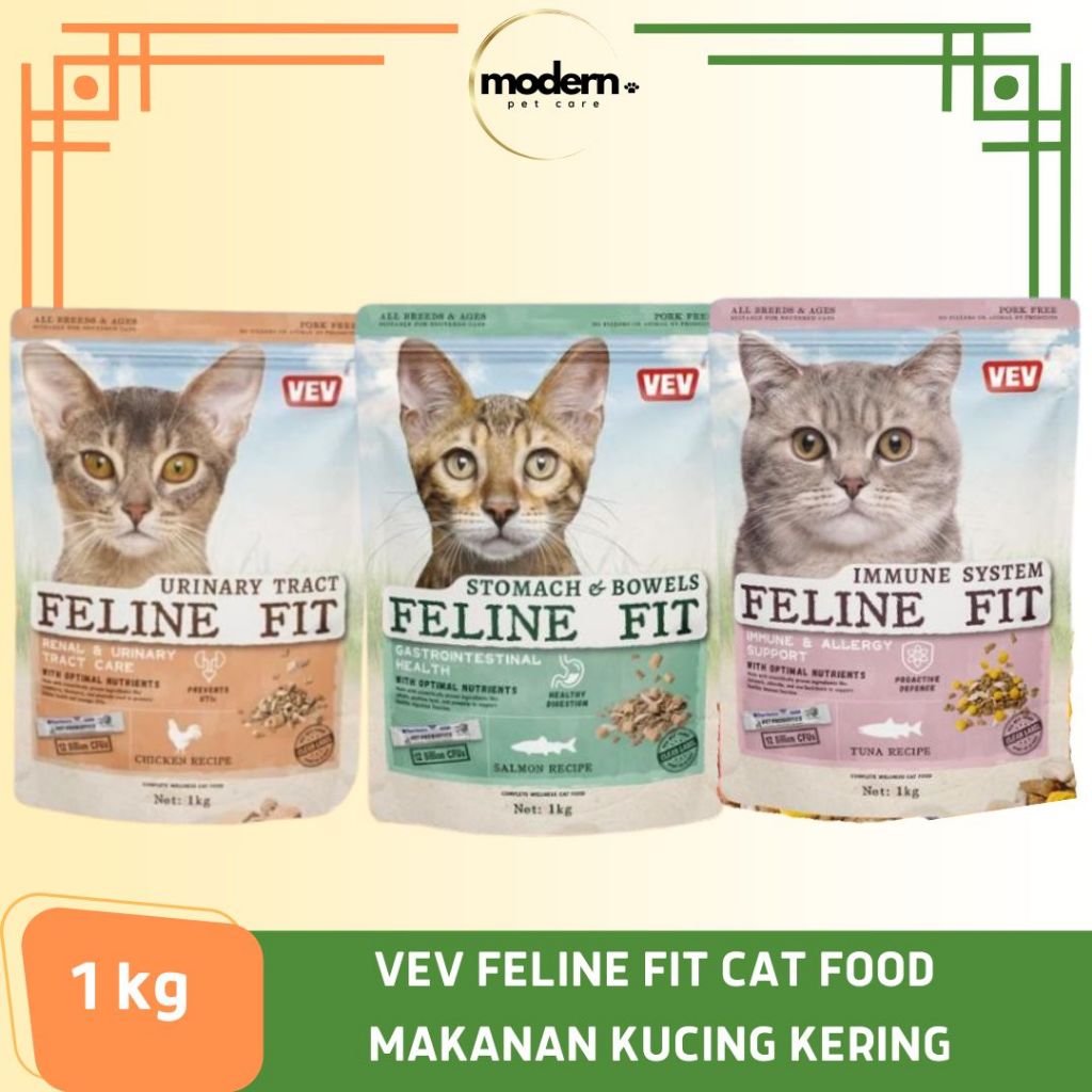 Jual VEV Feline Fit Cat Food Makanan Kucing Kering All Stages 1kg ...