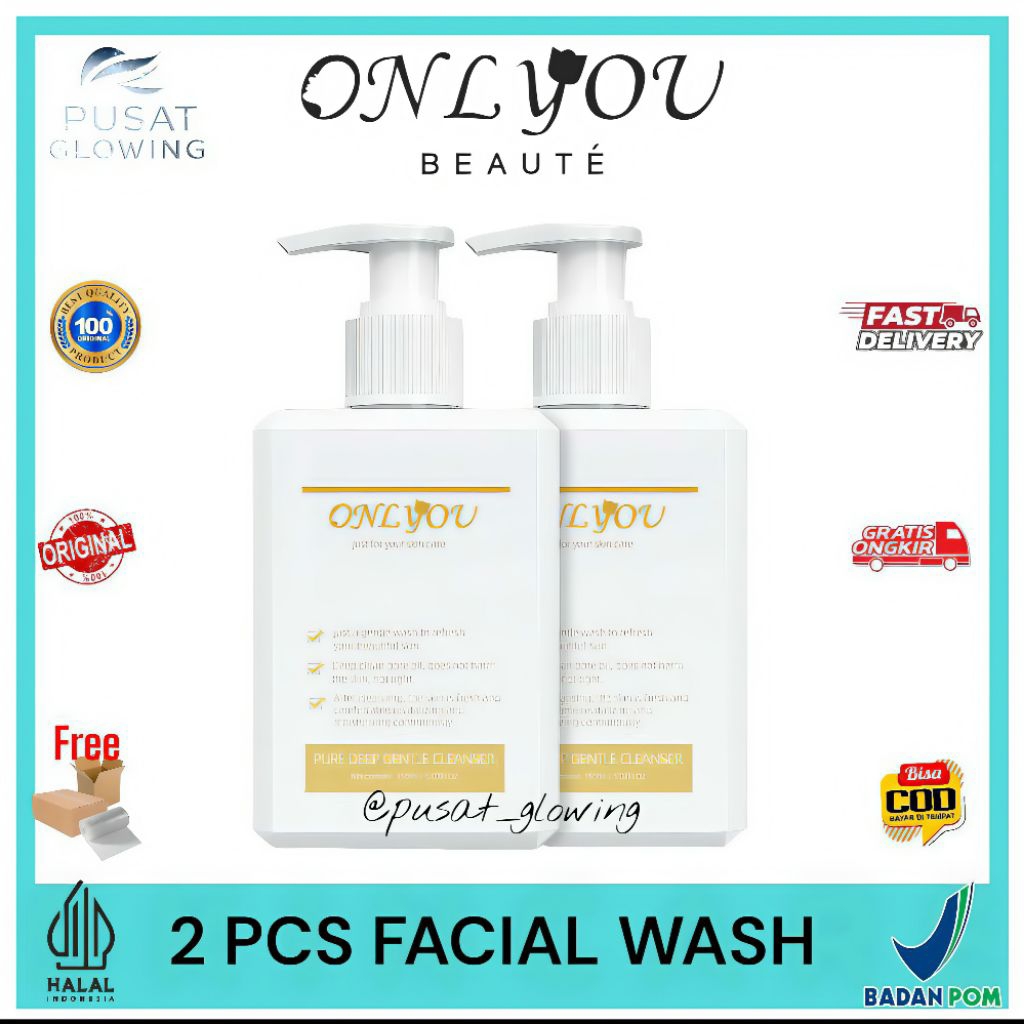 Jual [2 PCS] ONLYOU Facial wash 5X Amino Acid Anti Acne / Oil control ...