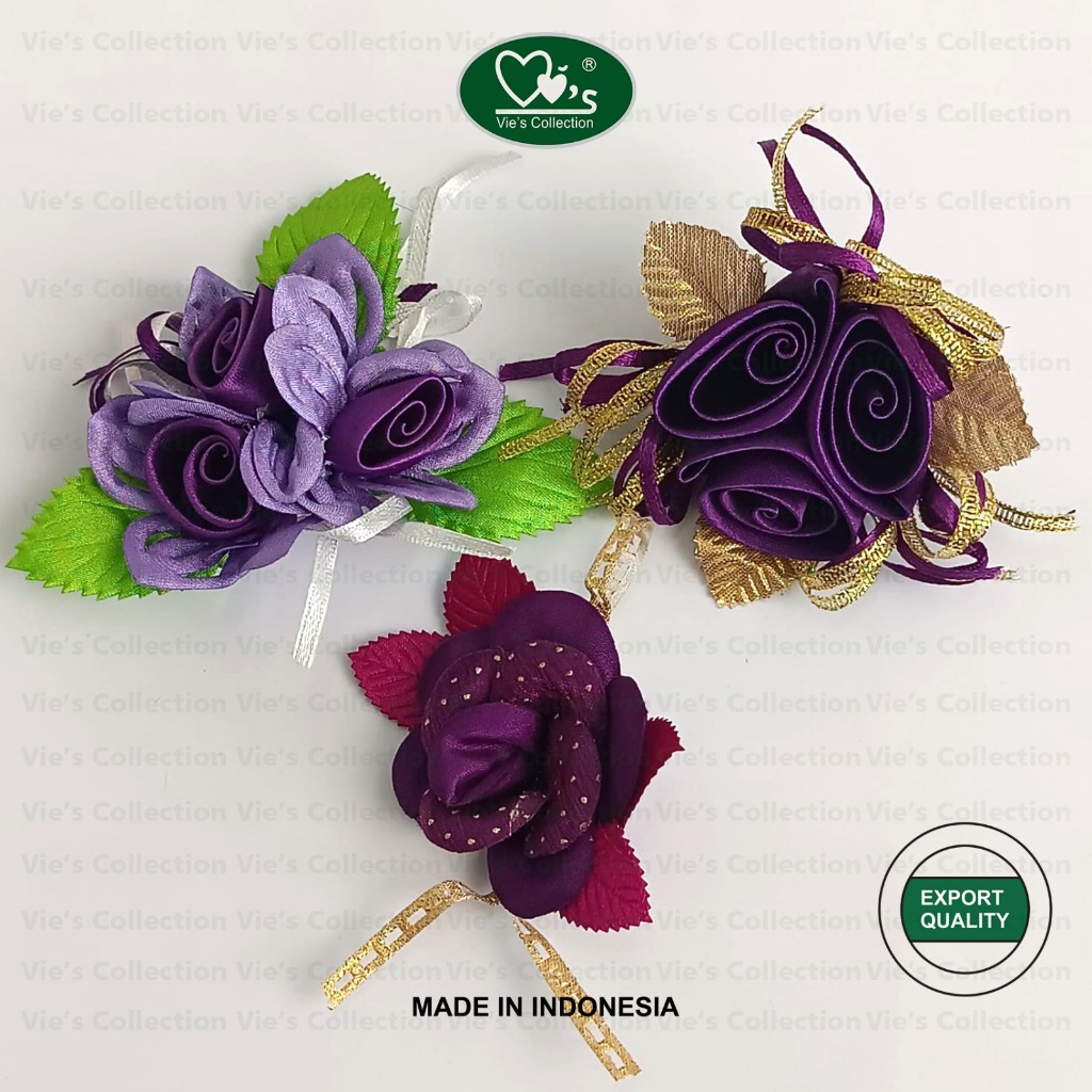 Jual Bunga Vies Collection-12 pcs-Bunga Satin Ungu Cantik aksesoris ...