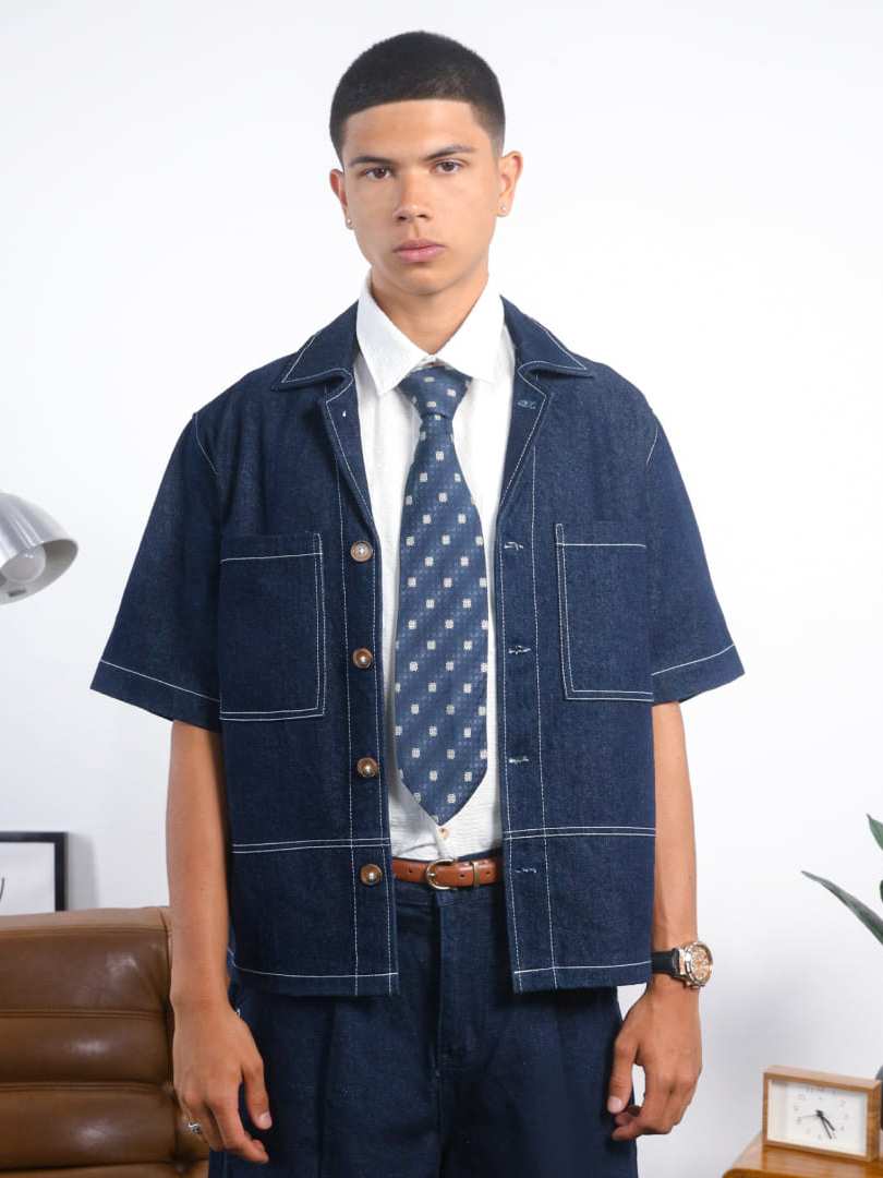 Jual Hamata Studios - Boldiq Denim Boxy Shirt | Shopee Indonesia