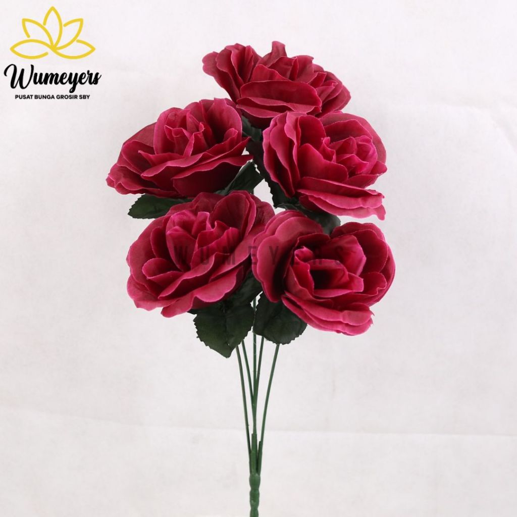 Jual WM 1PCS BUNGA MAWAR TYPE MAK CABANG 5 ARTIFICIAL PREMIUM - FLOWER ...