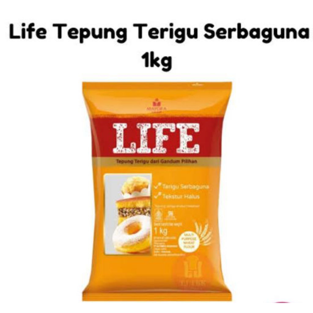 Jual life tepung terigu serbaguna 1kg (produk Mayora) | Shopee Indonesia