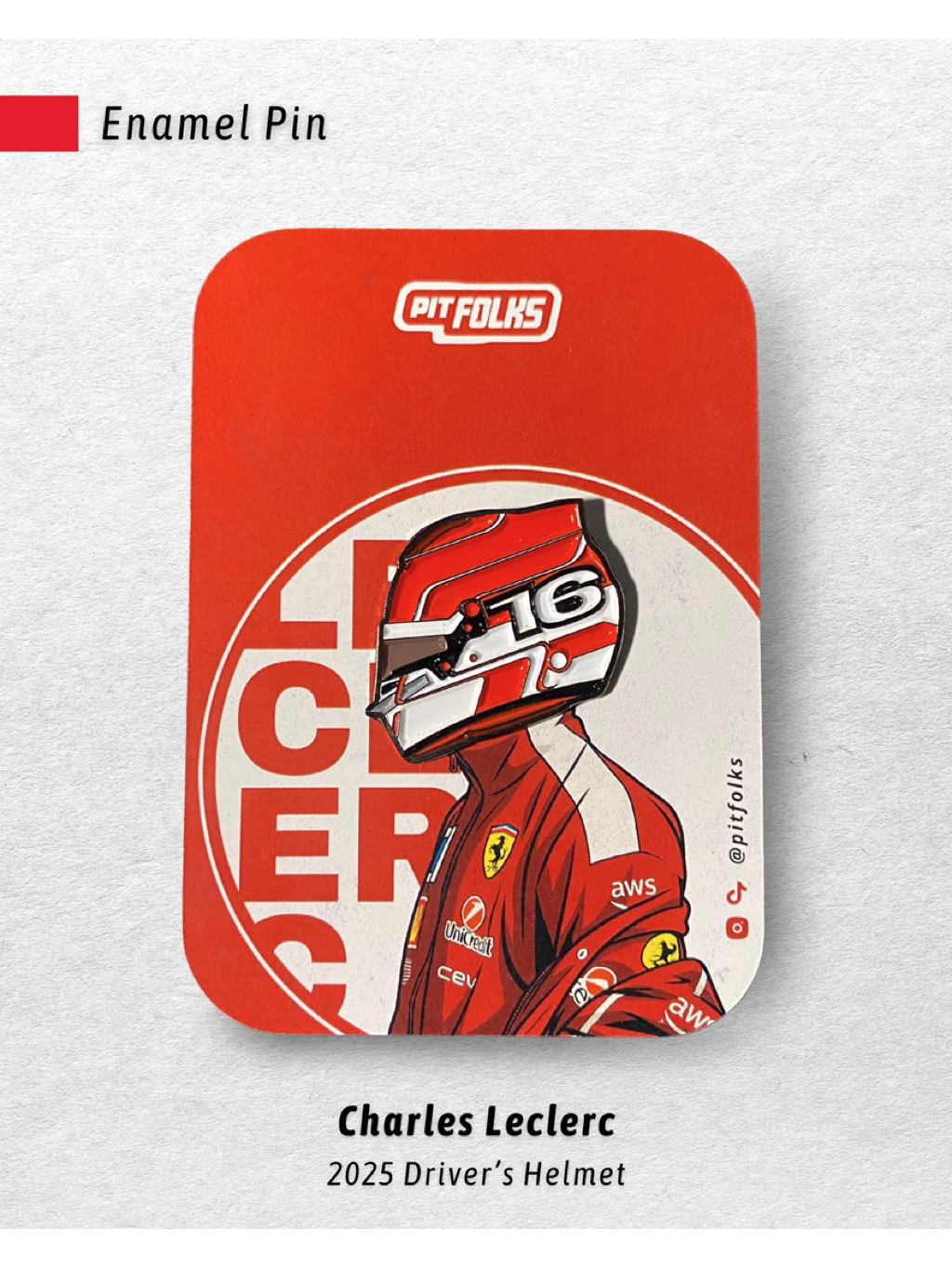 Jual Enamel pins Charles Leclerc Helmed | Shopee Indonesia